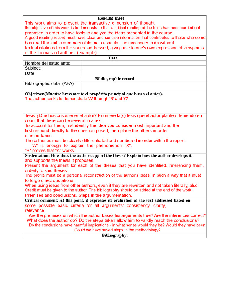 Reading Sheet Format PHILOSOPHY | PDF | Bibliography | Argument
