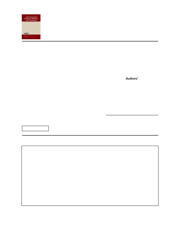 Sciencedomain, Meitasir22182022AJEBA87763 | PDF | Behavior | Fraud