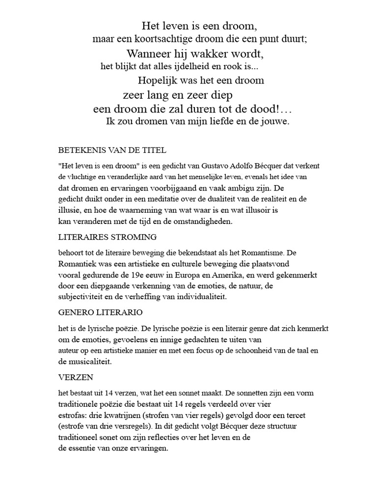 Het leven is een droom | PDF
