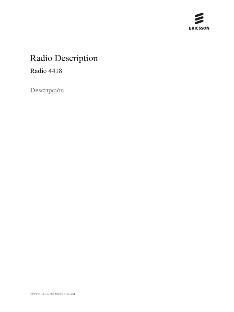 Descripción de La Radio 4418 | PDF | Lte (Telecomunicaciones ...