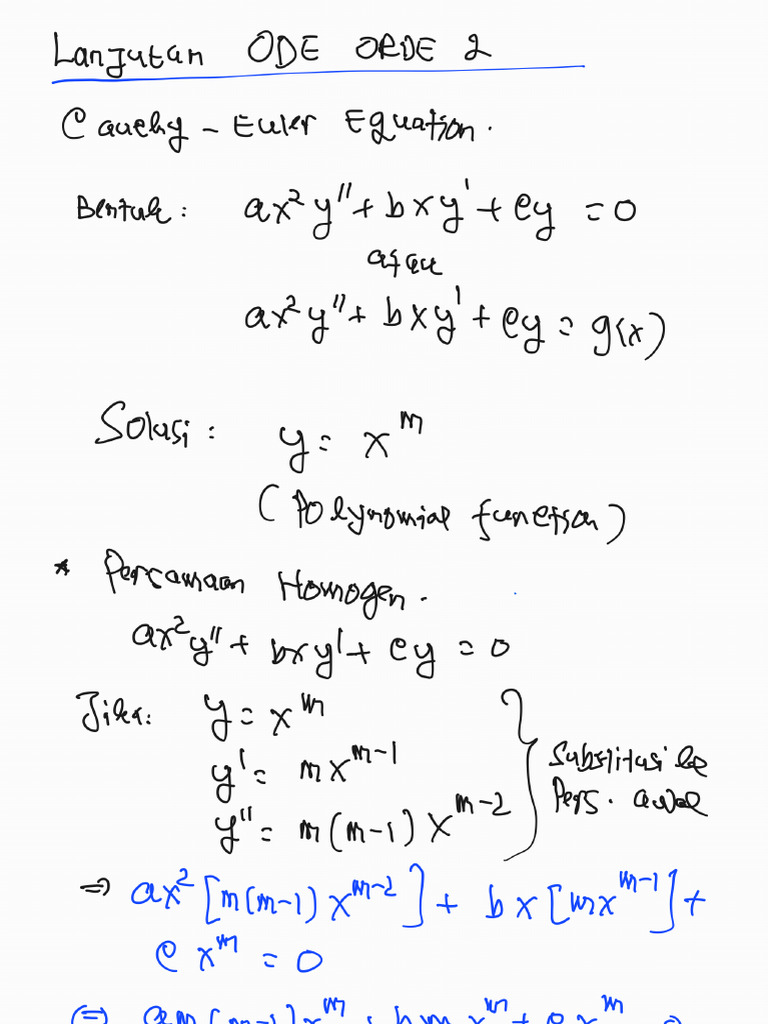 Catatan ODE 2nd Order Cauchy Euler | PDF