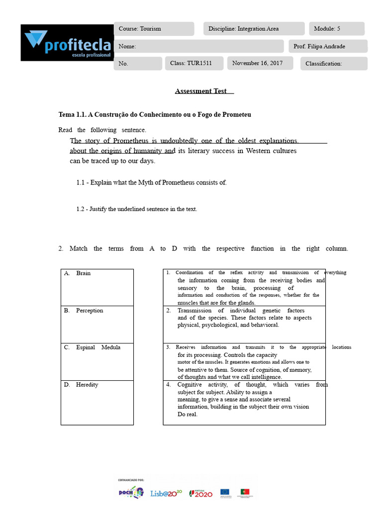 1st Test Integration Area - Module 5 | PDF | Knowledge | Cognition