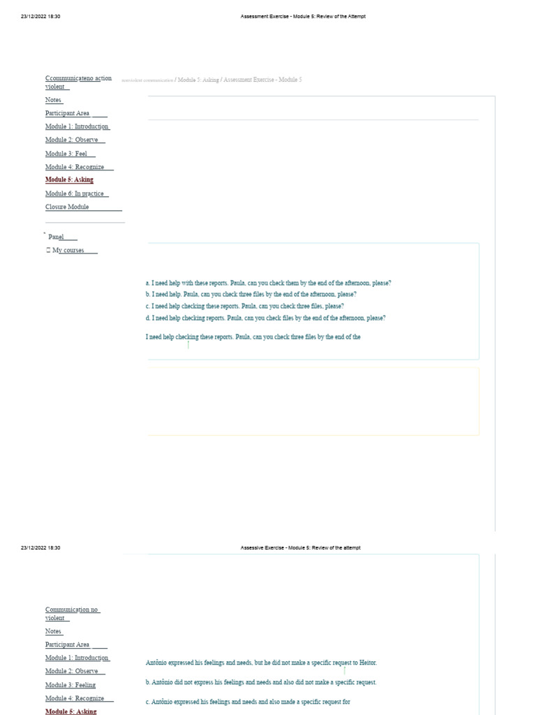 Assessment Exercise - Module 5_ Review of the attempt | PDF | Human ...