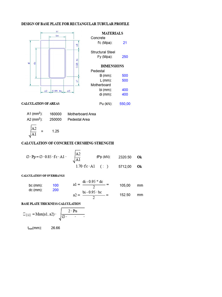 Base Plate Design for Tubular Profiles | PDF