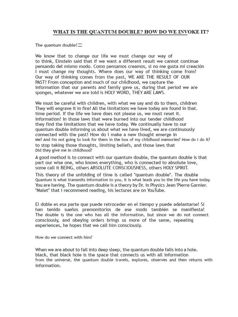 The Quantum Double | PDF | Thought | Consciousness