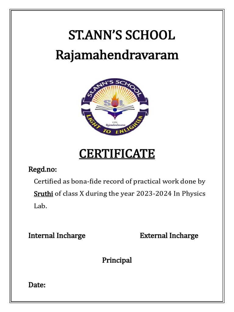 Physics Certificate 121119 | PDF
