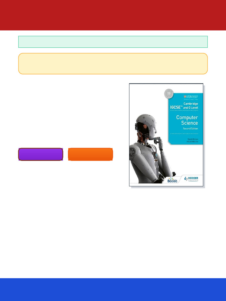 Cambridge IGCSE and O Level Computer Science 2nd Edition David Watson ...