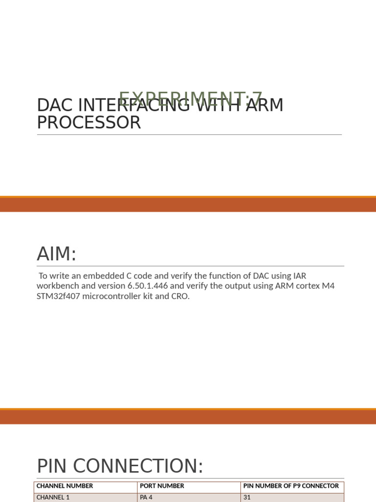 DAC Interfacing with ARM Cortex M4 | PDF | Computer Engineering ...