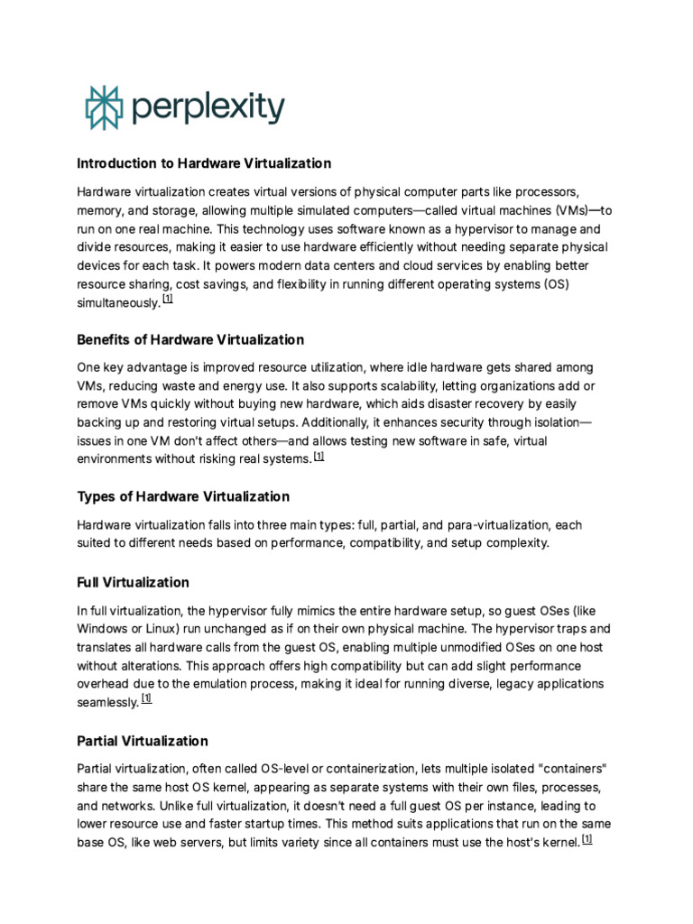 Introduction To Hardware Virtualization | PDF | Virtualization | Virtual Machine