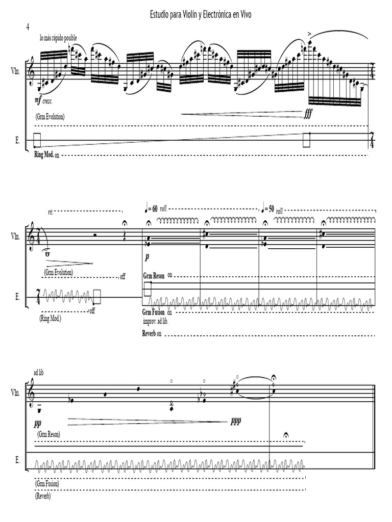 Estudio de Violín y Electrónica en Vivo | PDF