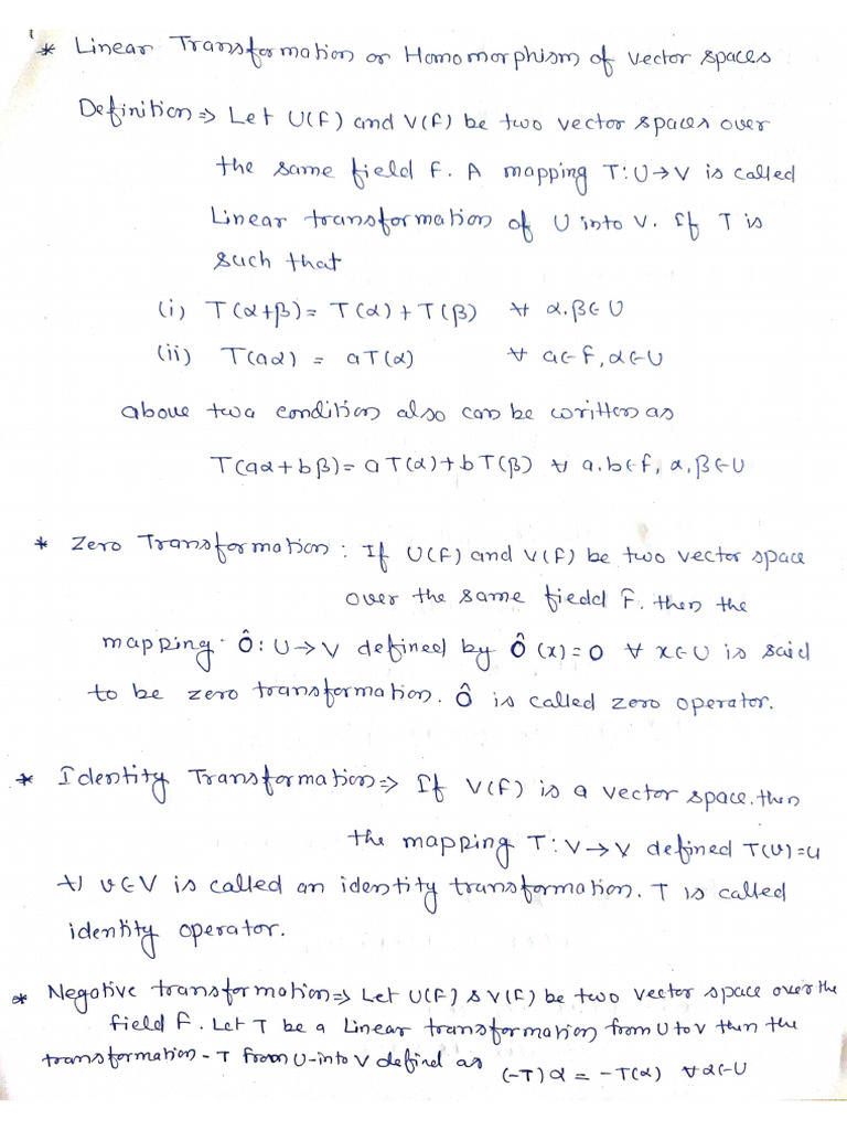 Linear Transformation and Isomorphism | PDF