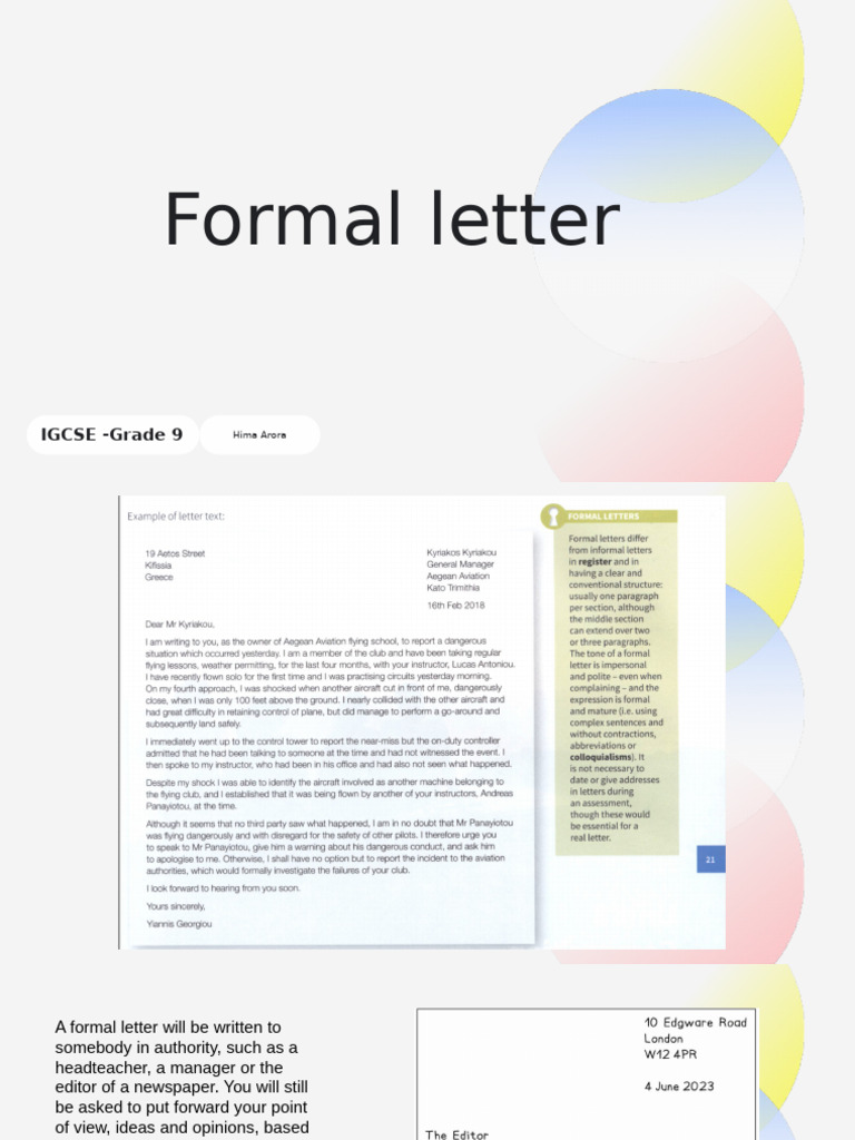 Formal Letter | PDF