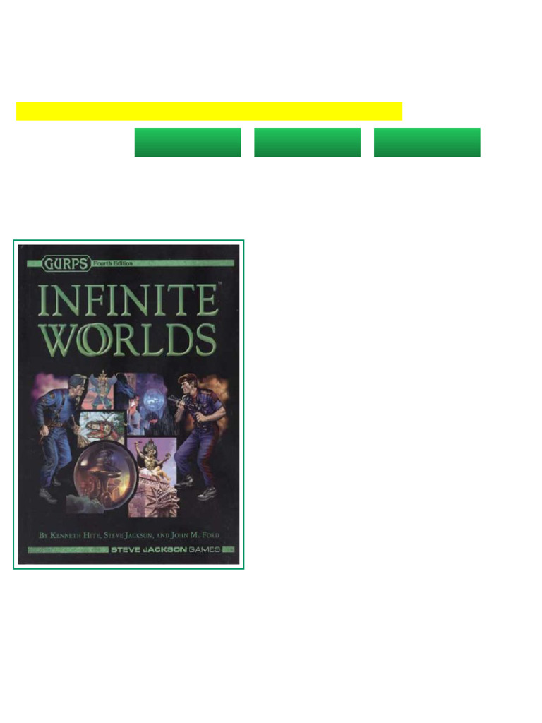 GURPS 4th edition Infinite Worlds Kenneth Hite newest edition 2025 ...
