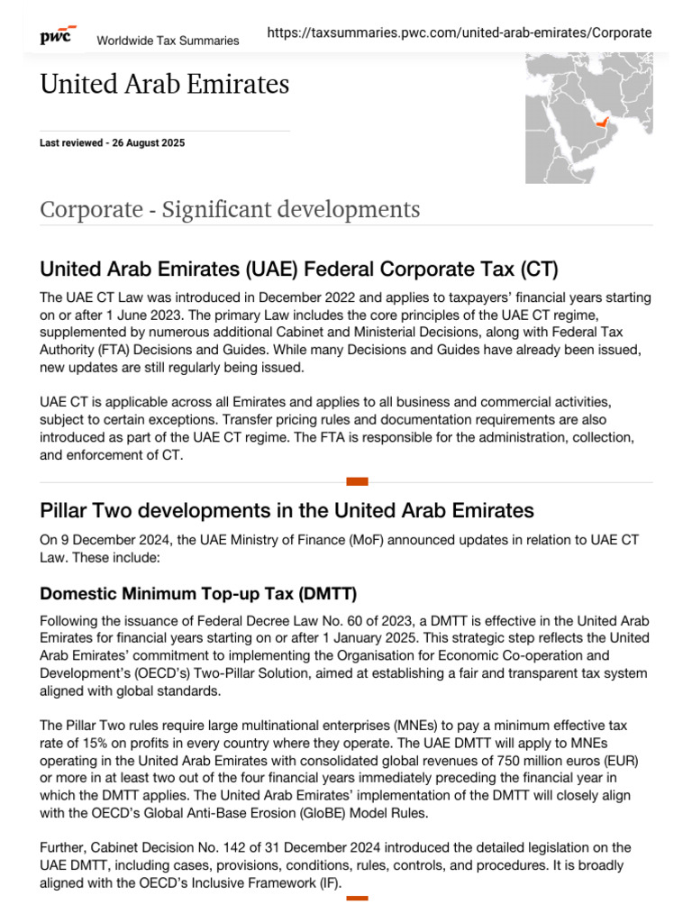 UAE Corporate Tax Updates 2025 | PDF | Tax Deduction | Taxes