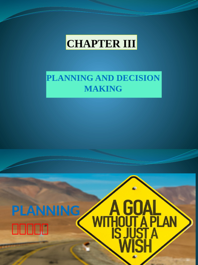 Effective Planning and Decision Making | PDF | Decision Making | Planning