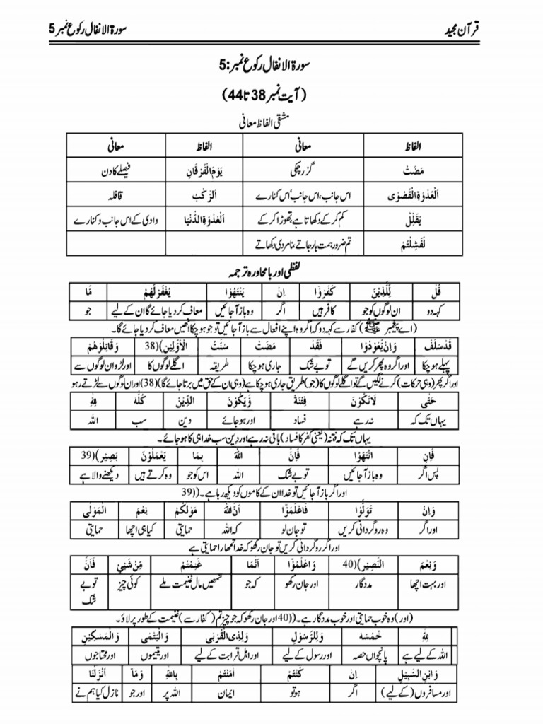 9th Class ISL Suarh e Infaal 38-44 | PDF