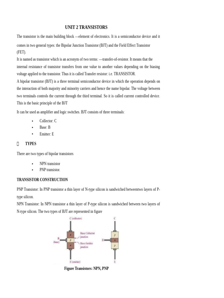 Understanding Bipolar Transistors Basics | PDF | Bipolar Junction ...