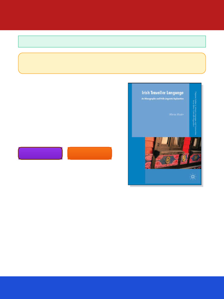 Irish Traveller Language: An Ethnographic and Folk-Linguistic ...