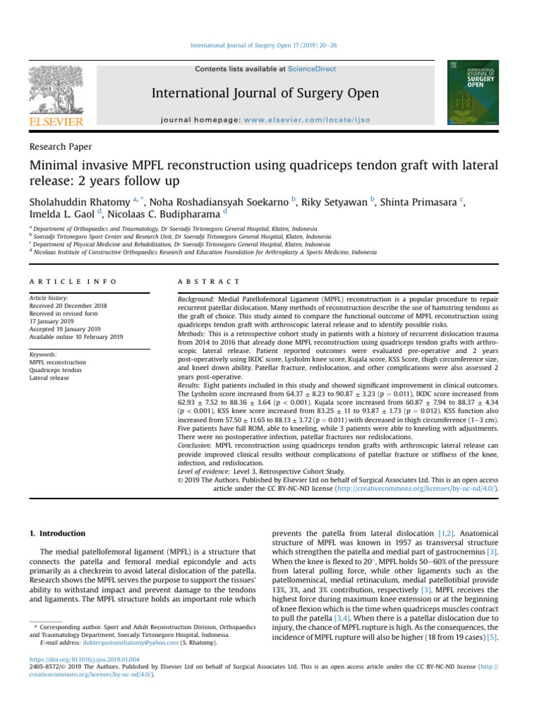 MPFL Recon With Quadriceps Graft - Rhatomy | PDF | Lower Limb Anatomy ...