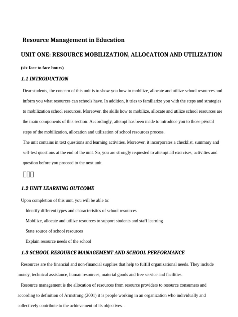 Effective Resource Management in Schools | PDF | Human Resource ...