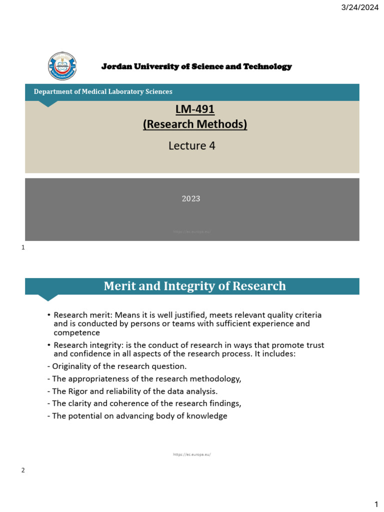 LM-491 (Research Methods) : Merit and Integrity of Research | PDF ...