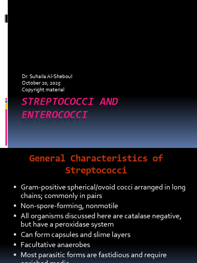 Lecture 6 Streptococci and Enterococci | PDF | Streptococcus | Biofilm