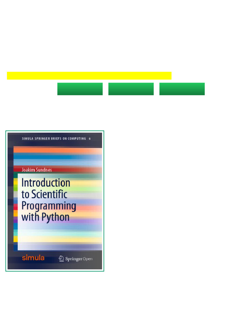 (Ebook) Introduction to Scientific Programming with Python by Joakim ...