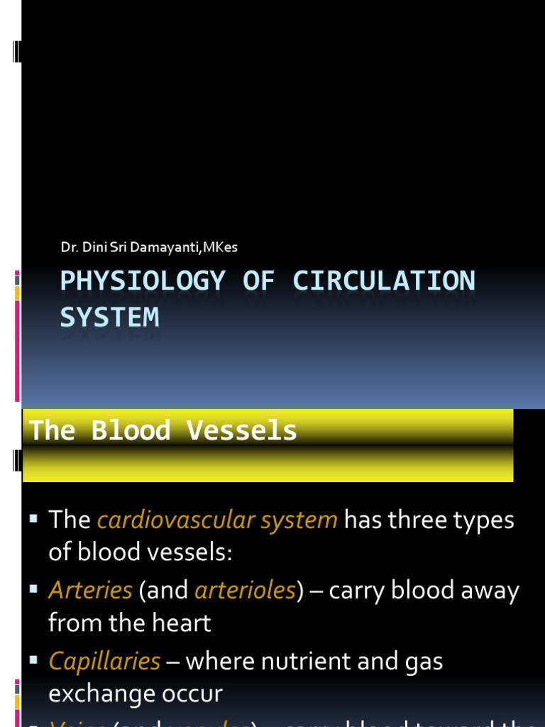 Physiology of Circulation System: Dr. Dini Sri Damayanti, Mkes | PDF ...