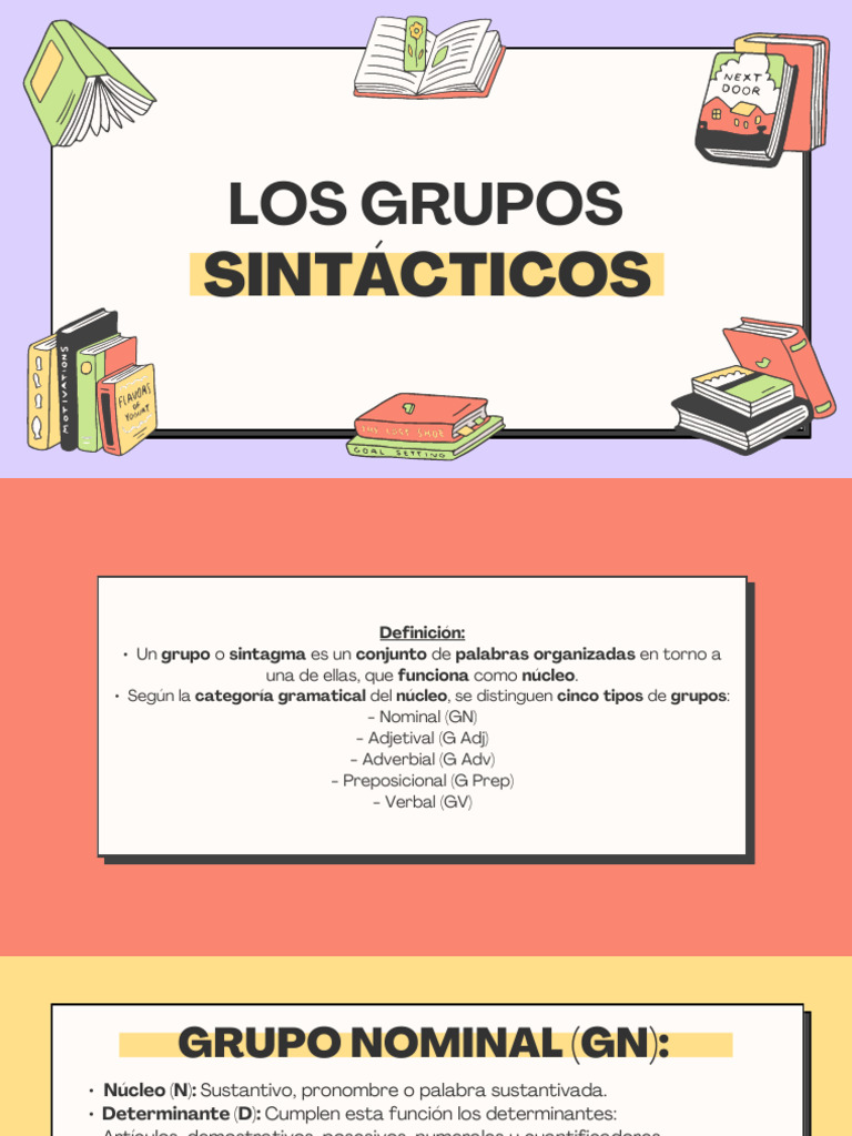 Los Grupos Sintácticos | PDF | Adjetivo | Verbo