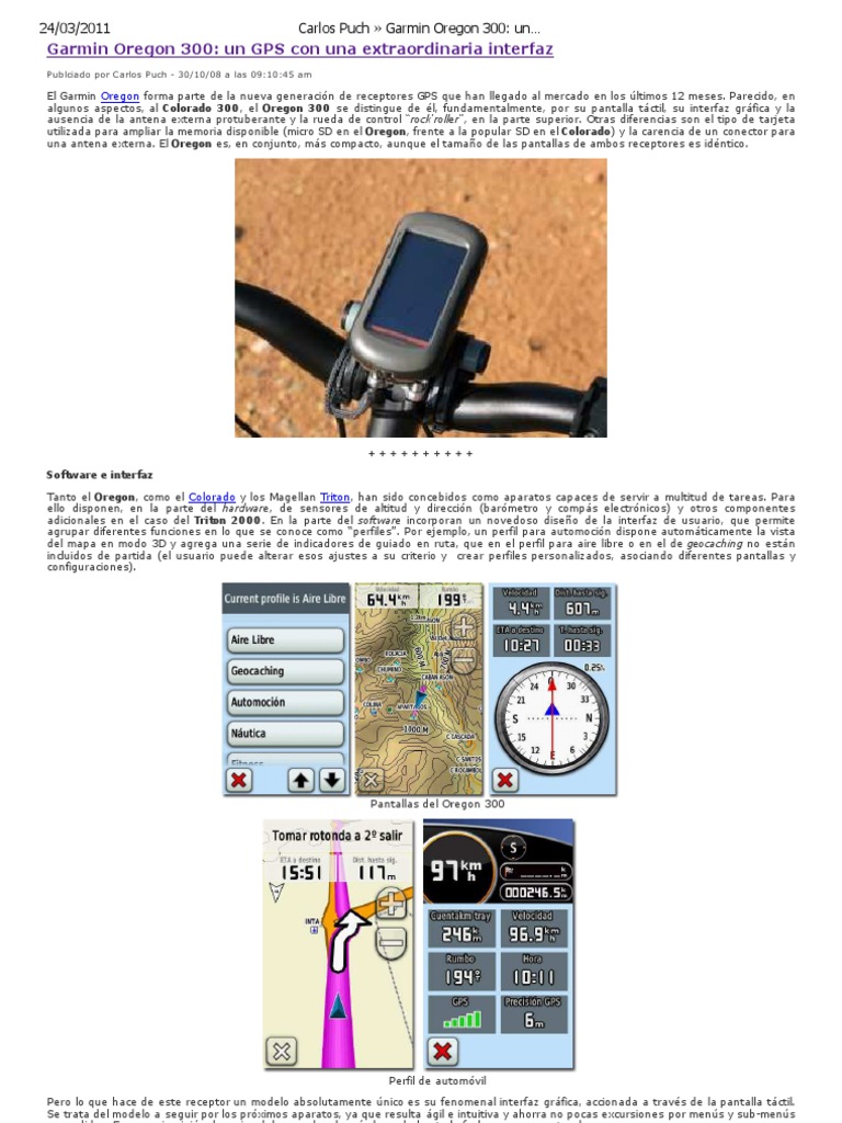 Garmin Oregon 300 - Un GPS Con Una Extraordinaria Interfaz | PDF ...