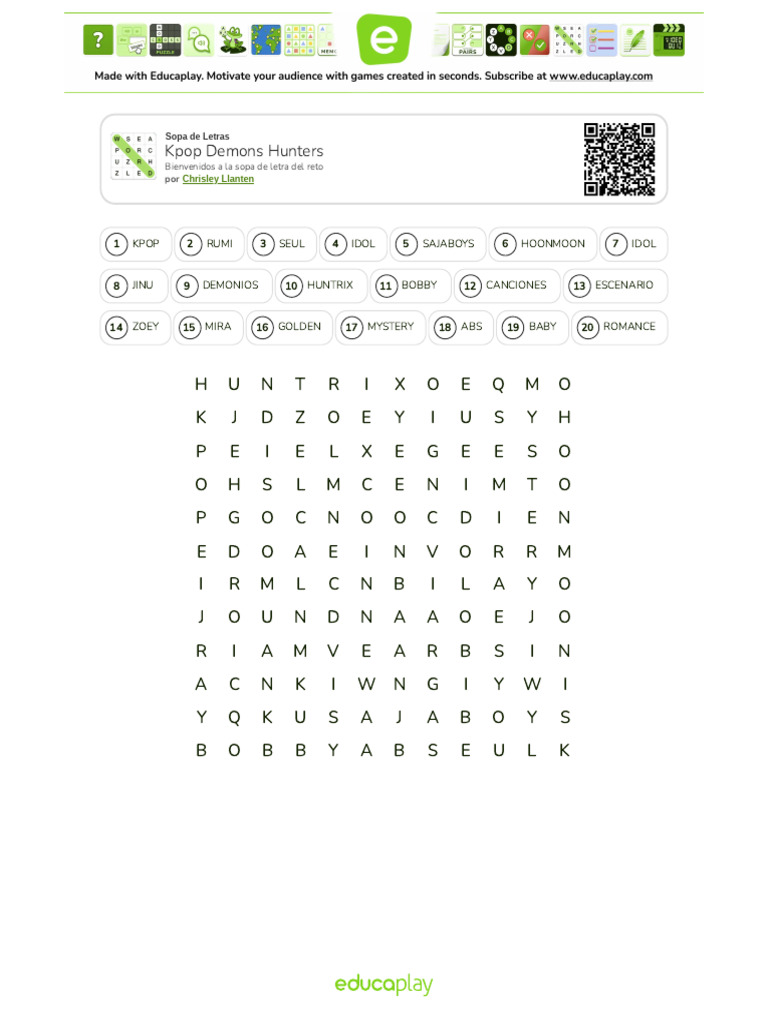 24951380-Kpop Demons Hunters Word Search | PDF
