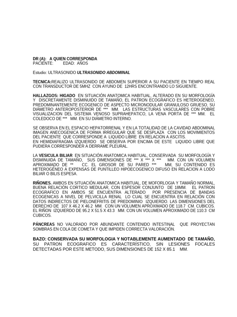 Abdom Higado Cirrosis | PDF | Ultrasonido médico | Abdomen