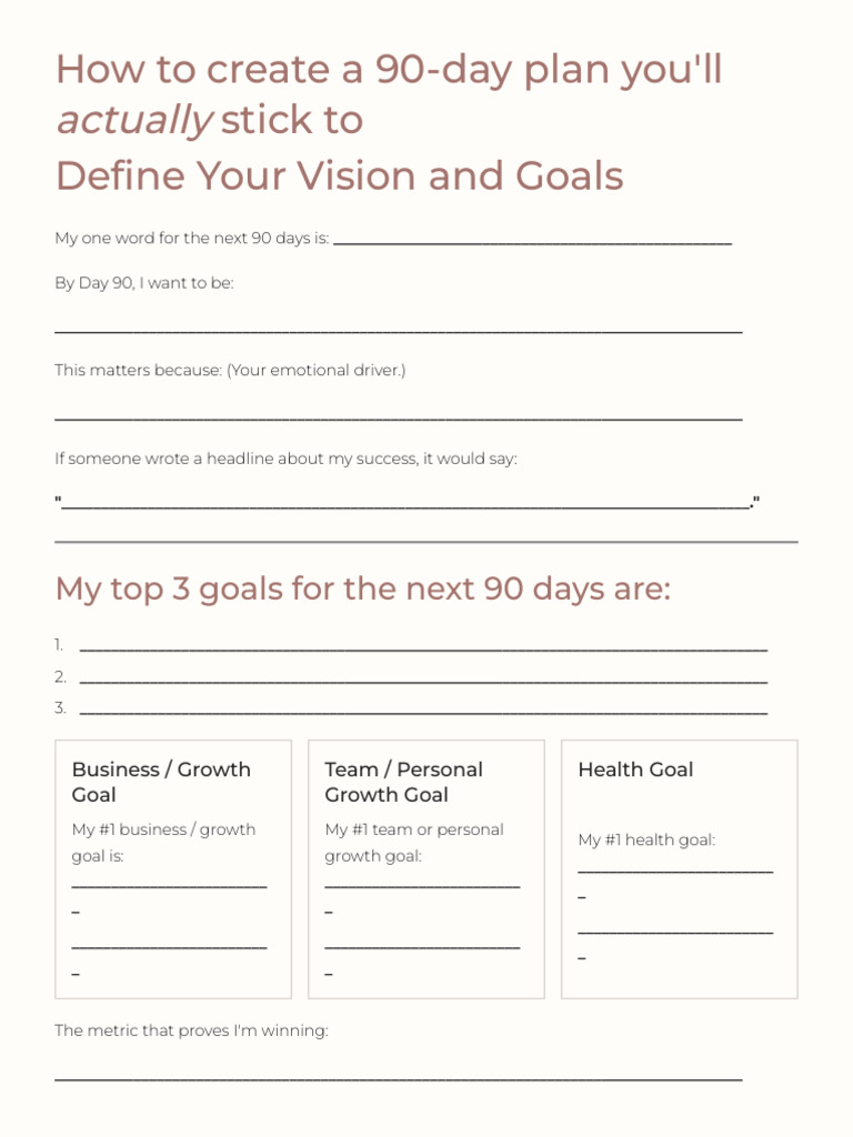 90 day plan | PDF