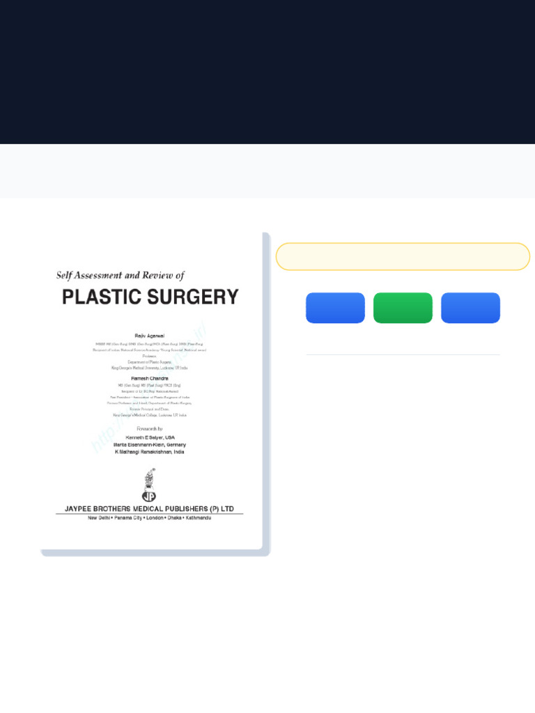 Self Assessment and Review of Plastic Surgery 1st Edition Rajiv Agarwal Ramesh Chandra pdf ...