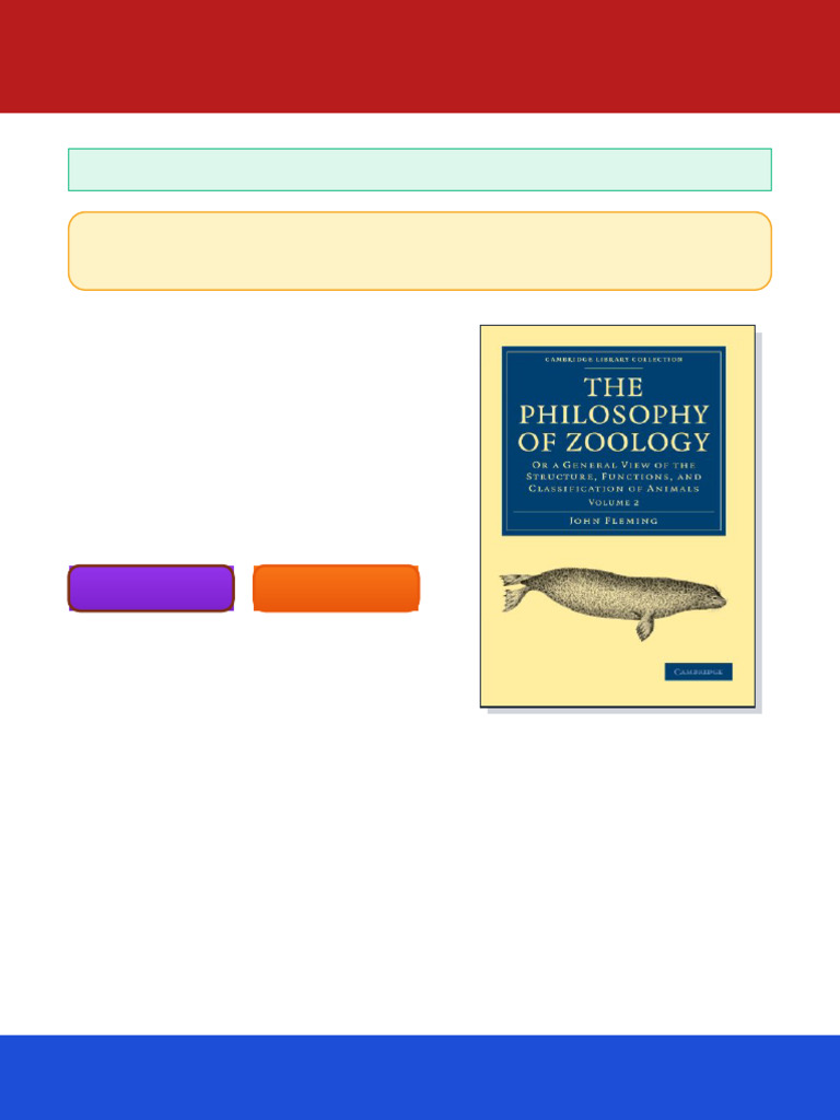 The Philosophy of Zoology or A General View of The Structure Functions ...
