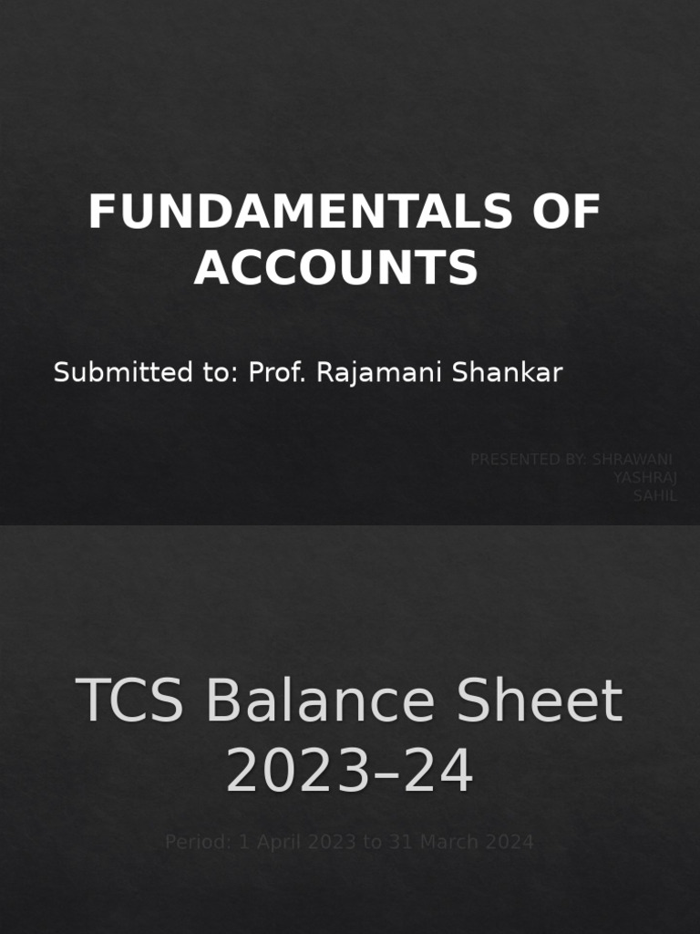 TCS Balance Sheet 2023-24 Overview | PDF