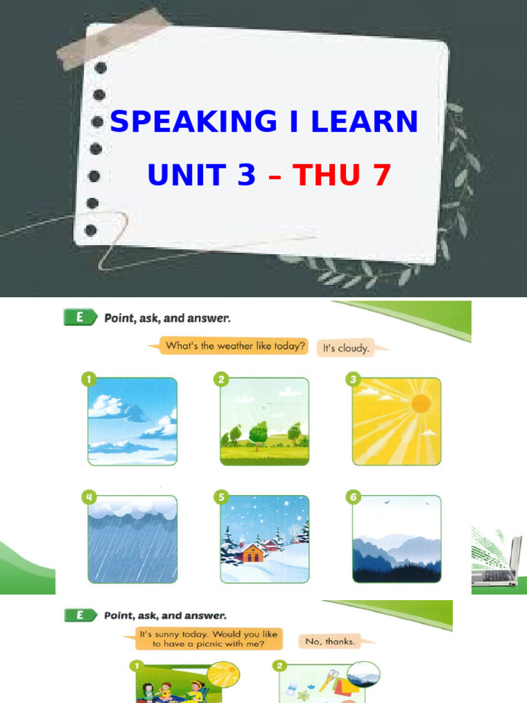Speaking Unit 3 | PDF