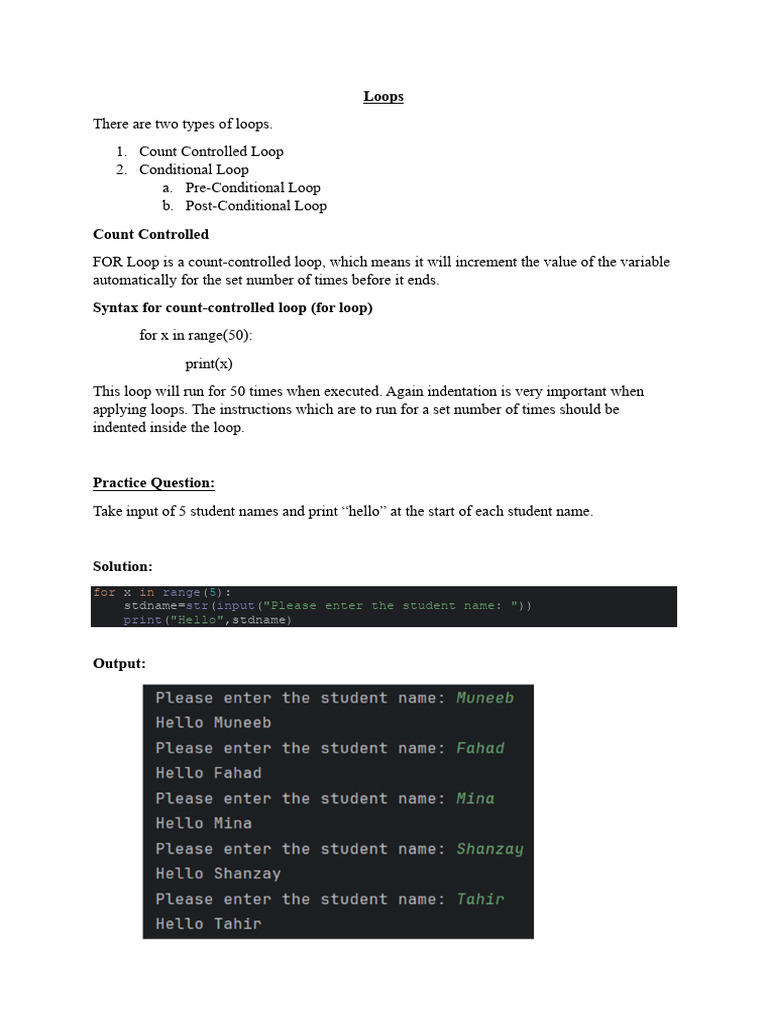 Lesson 3 - Python - Loops | PDF | Control Flow | Applied Mathematics
