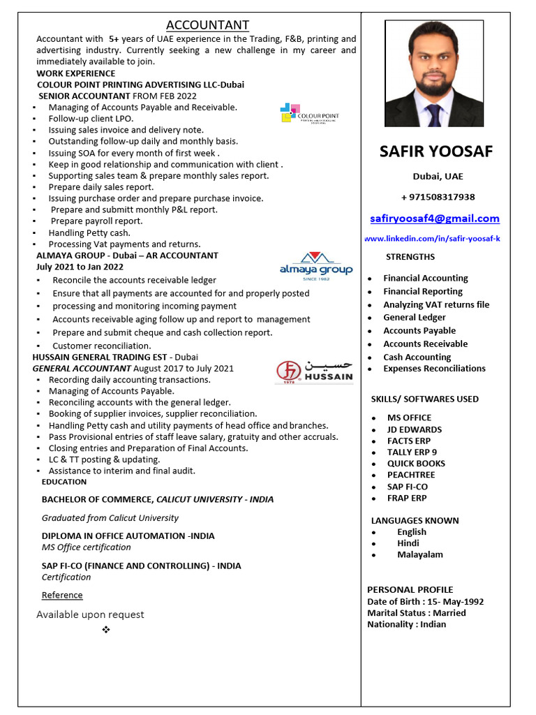 cv ahmed new 1 (1) | PDF | Accounts Payable | Business