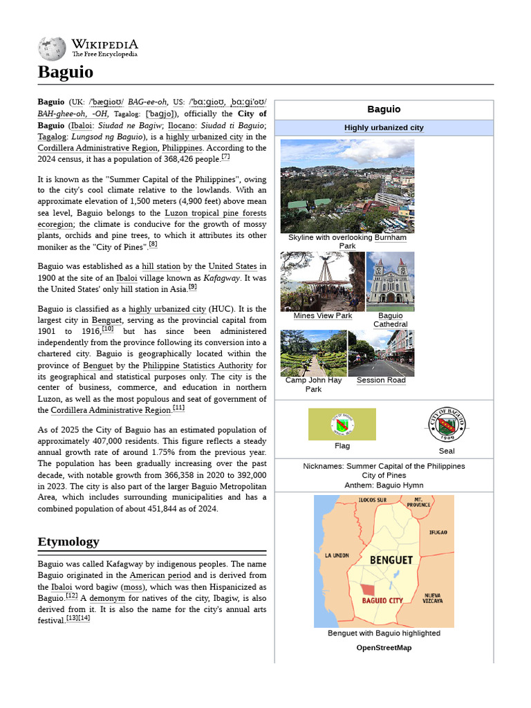 Baguio City: Summer Capital of the Philippines | PDF