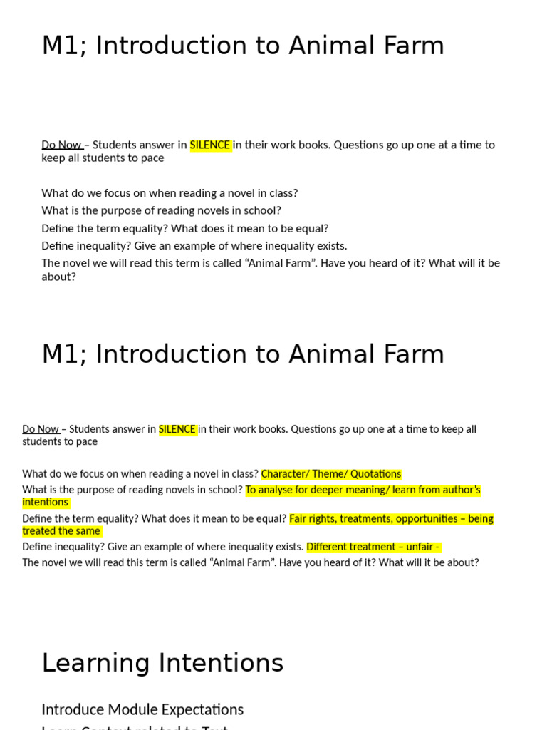 M1 L05 Intro To Animal Farm + Context | PDF | Leon Trotsky