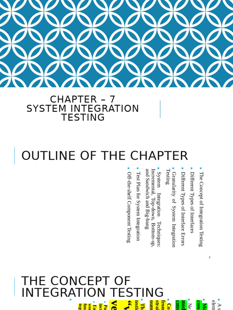 Chapter 7 - System Integration Testing | PDF | Unit Testing | Modular ...