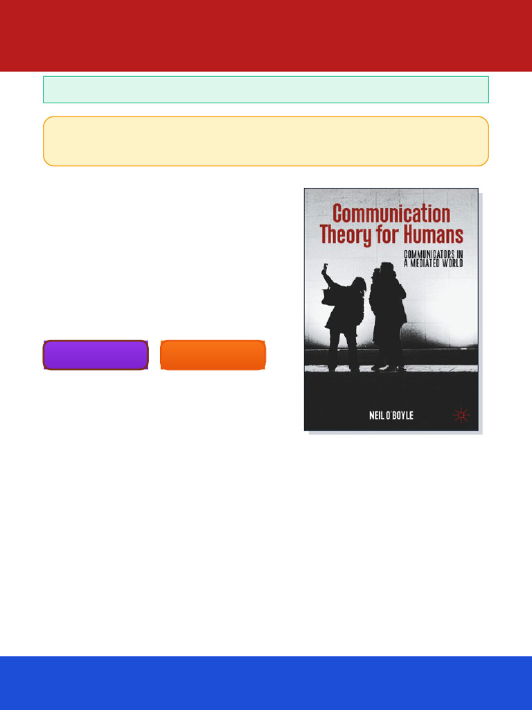 Communication Theory for Humans Neil O'Boyle ebook full digital unlock ...