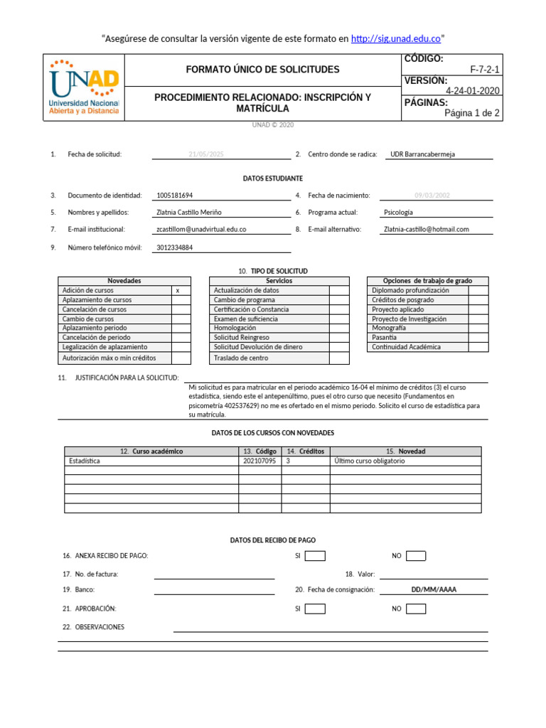 f 7 2 1 Formato Fus 2 | PDF