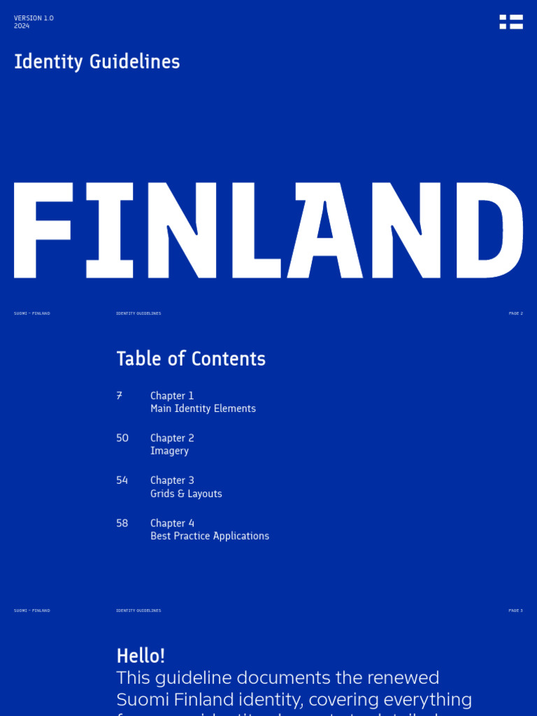 Suomi Finland Identity Guidelines 2024 | PDF | Logos | Typography