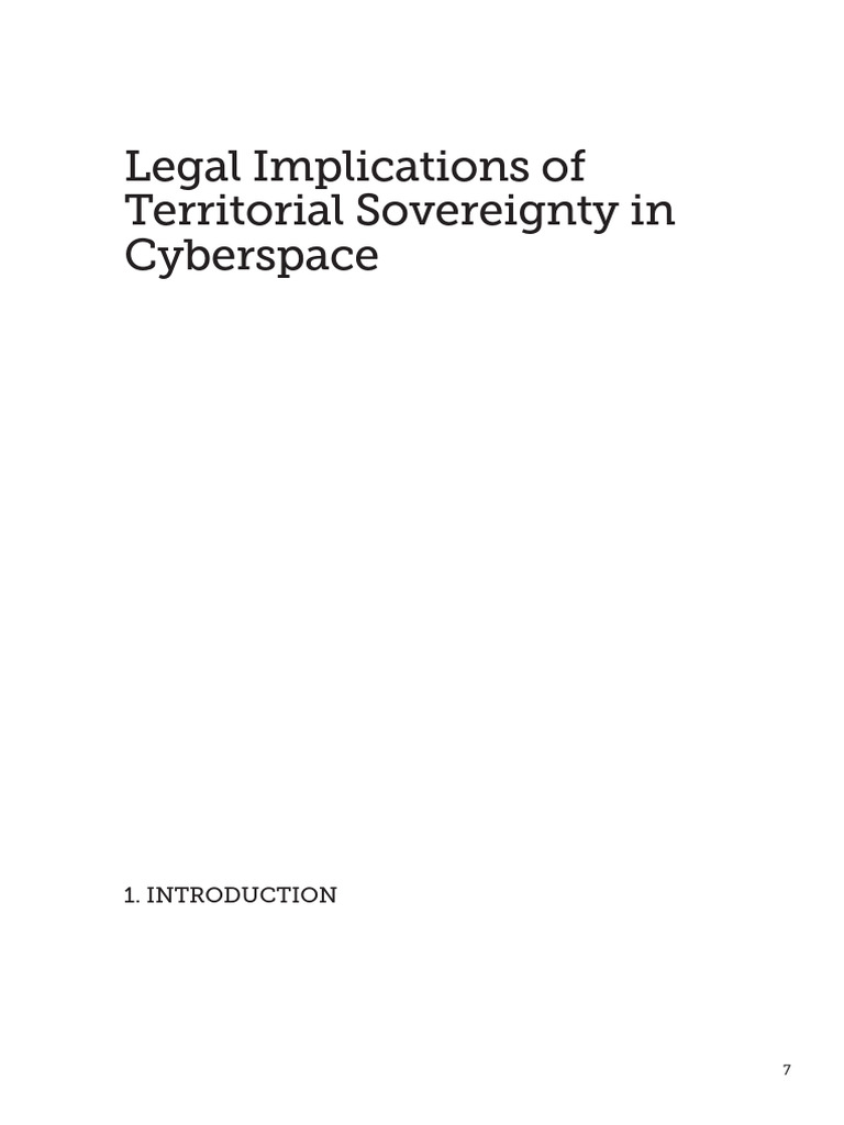 Territorial Sovereignty in Cyberspace | PDF | International Law ...