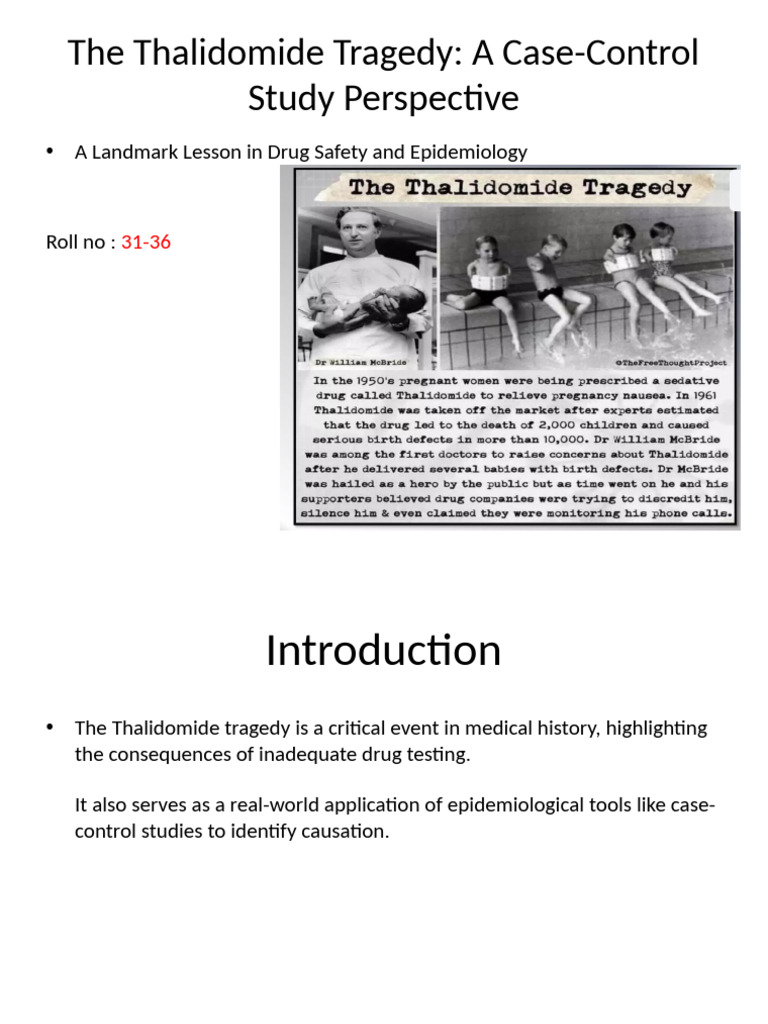 Thalidomide Tragedy: Lessons in Drug Safety | PDF