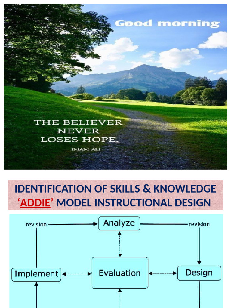 3.3) ADDIE Model-Identif - of Skill & Knowledge | PDF | Instructional ...