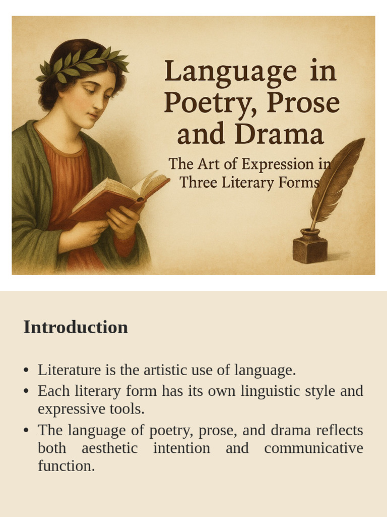 14 LECTURE Language in Poetry Prose and Drama With Speech | PDF ...