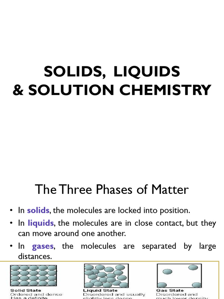 Unit III - Liquids and Solids Ch102 | PDF | Intermolecular Force ...